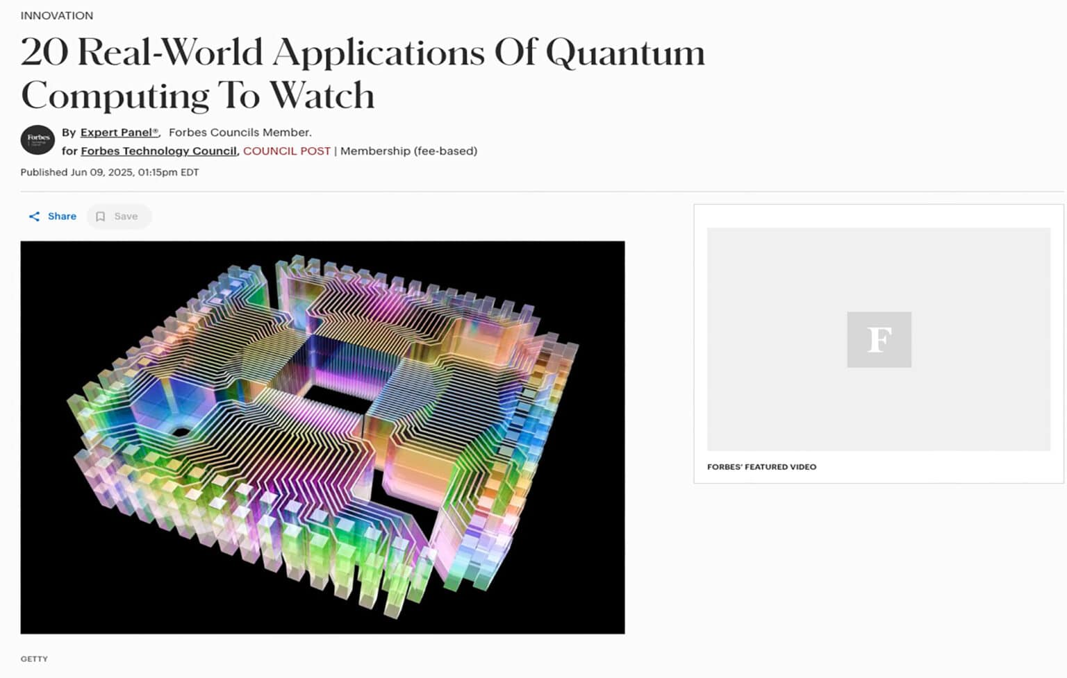 A Reality Check on Forbes’ "20 Real-World Quantum Computing Applications"
