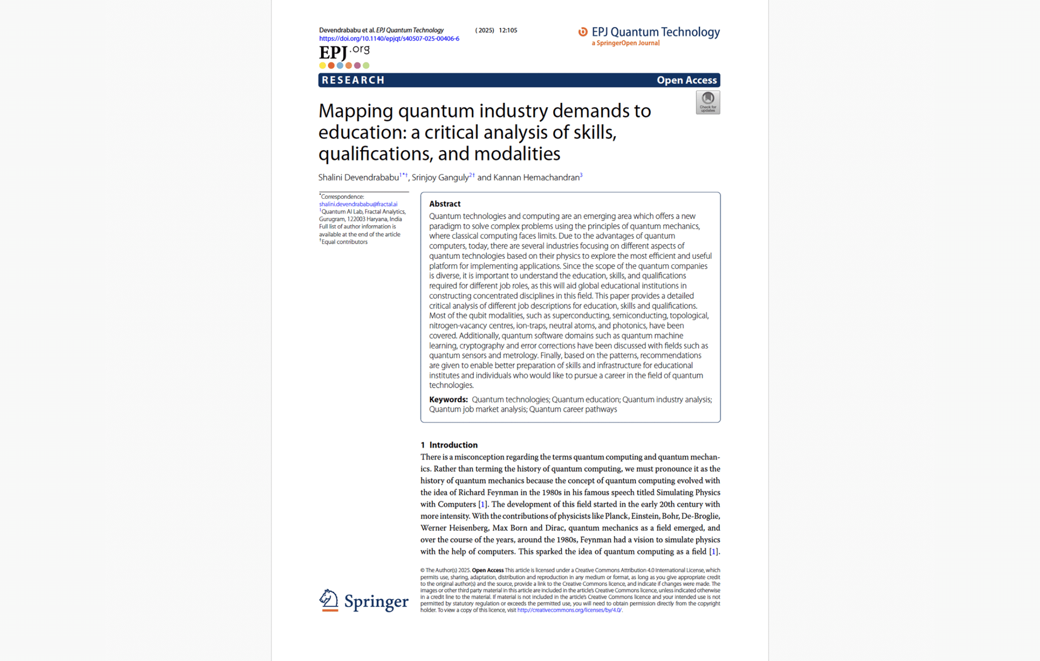 New Paper Alert: Mapping Quantum Industry Demands to Education
